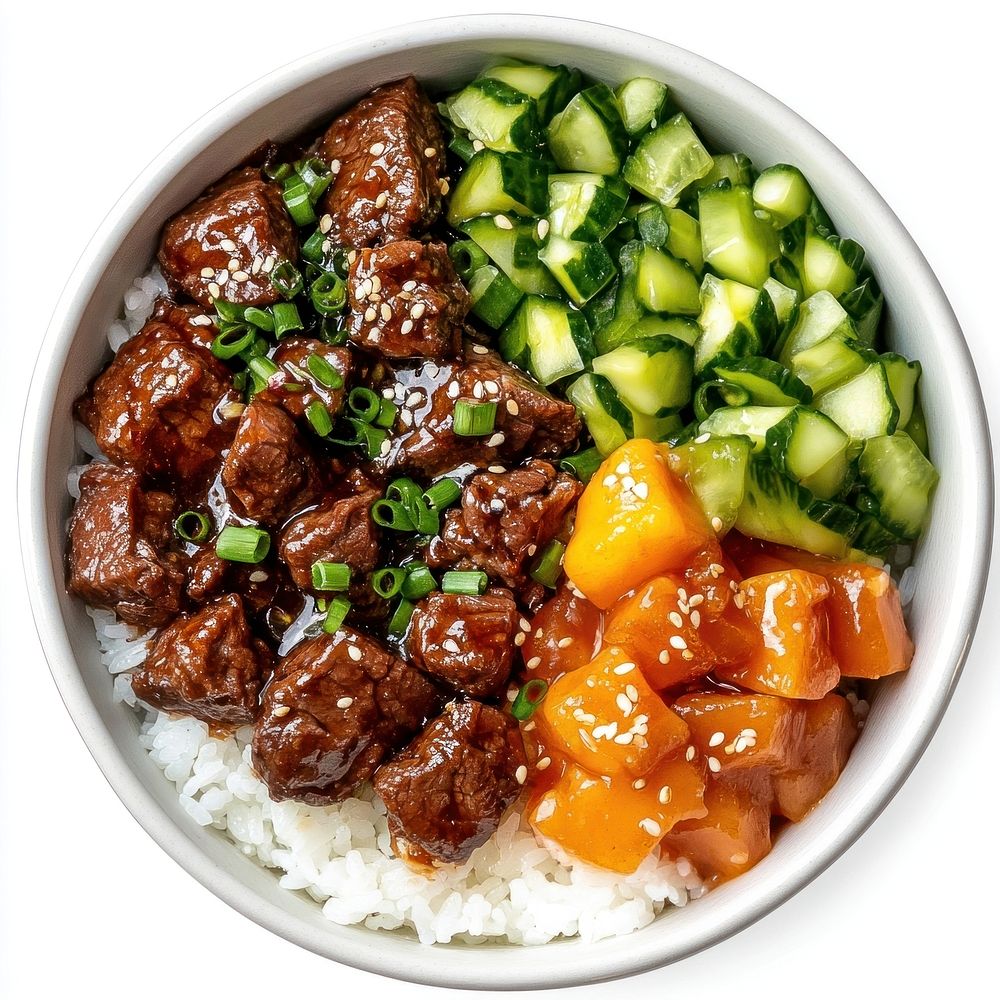 Healthy beef poke rice bowl | Free Photo - rawpixel