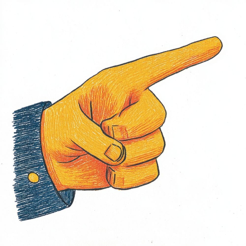 Yellow pointing finger illustration style | Free Photo Illustration ...