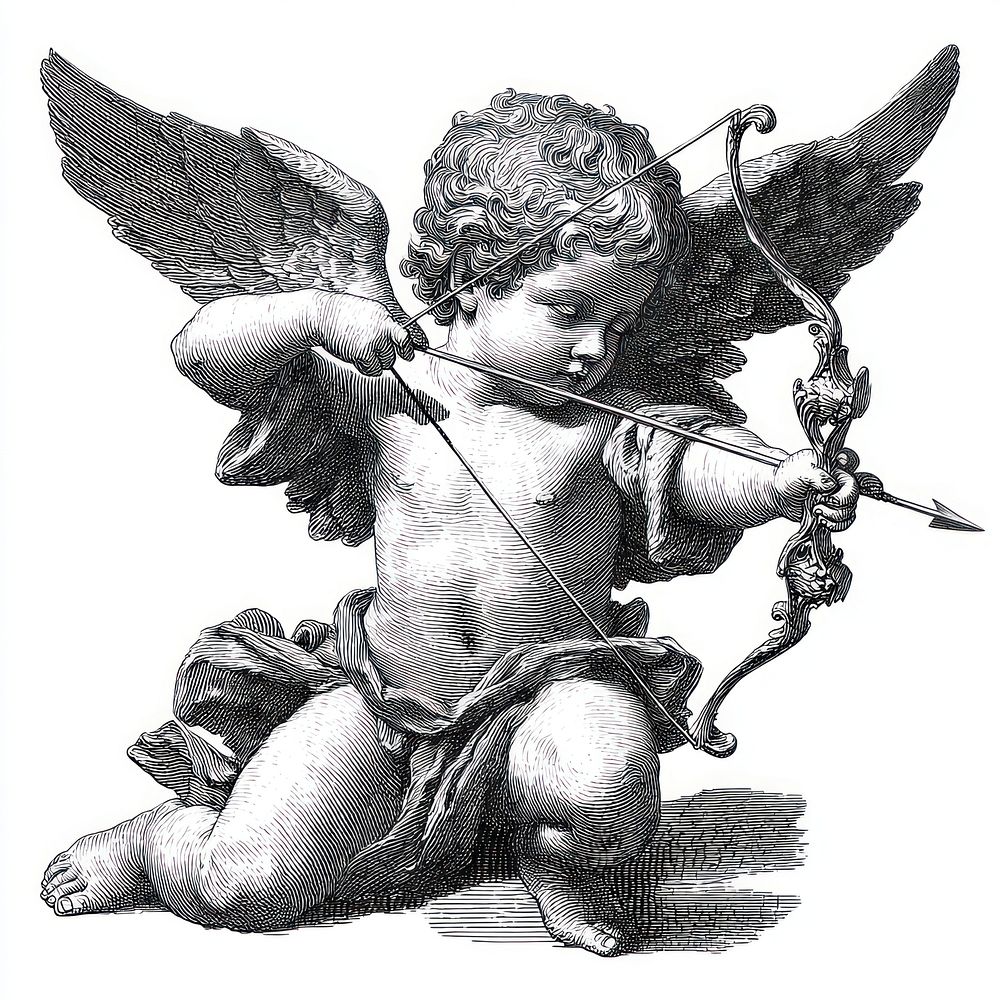 Cupid bow arrow classical vintage | Free Photo Illustration - rawpixel