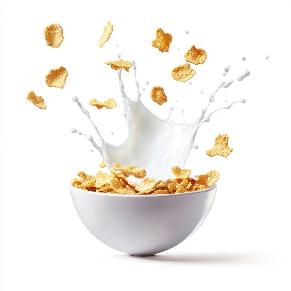 Cereal milk splashing bowl breakfast | Free Photo - rawpixel