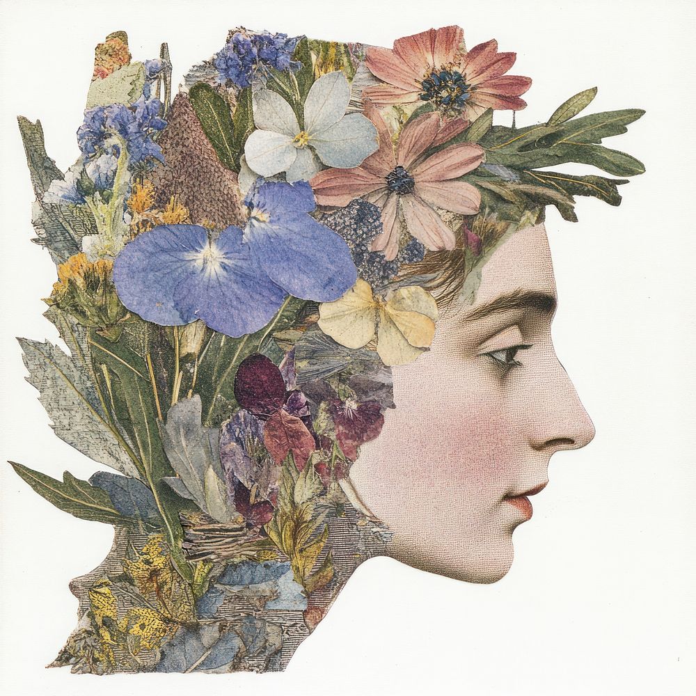 Flowers tear woman collage art | Free Photo Illustration - rawpixel