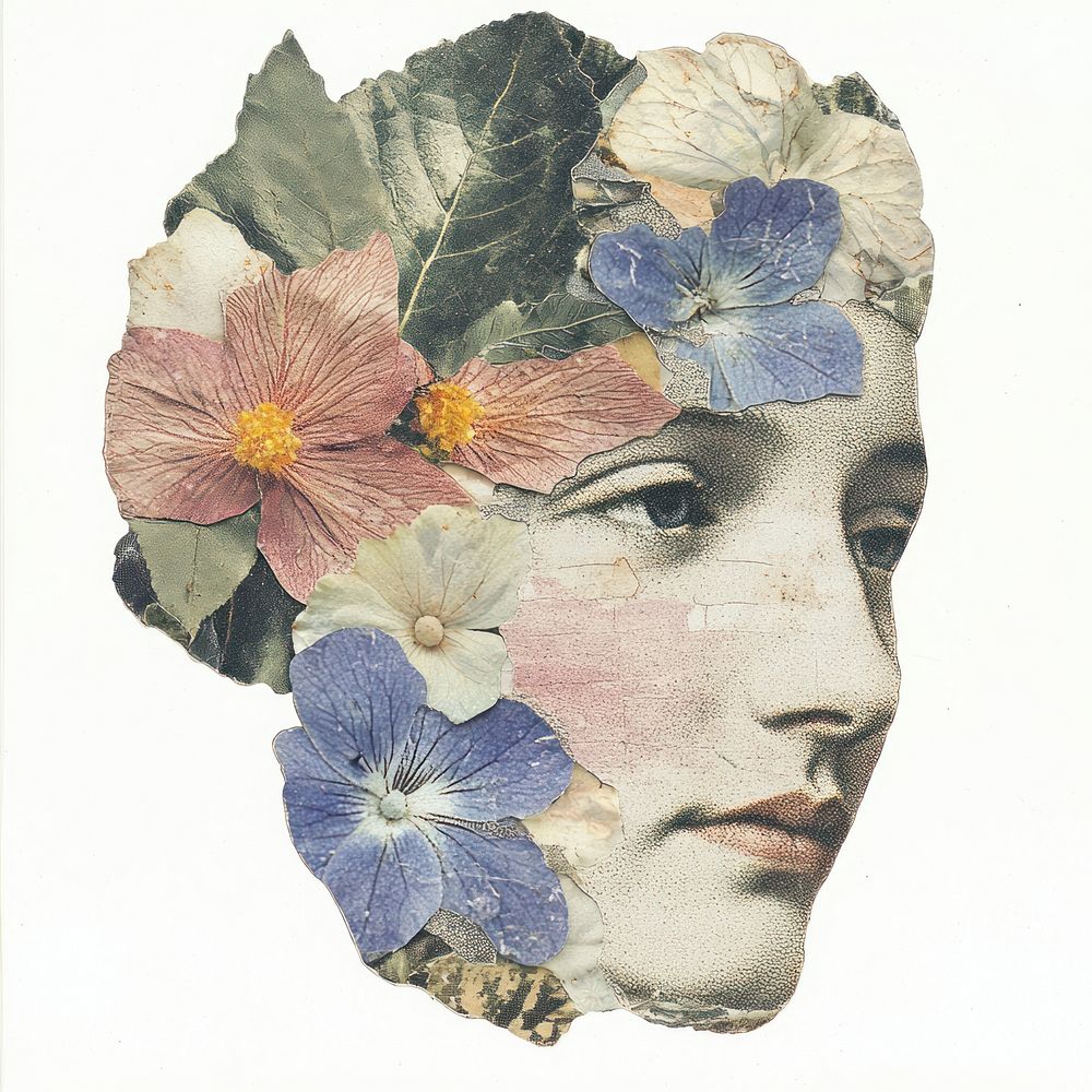 Flowers tear woman collage face | Free Photo Illustration - rawpixel