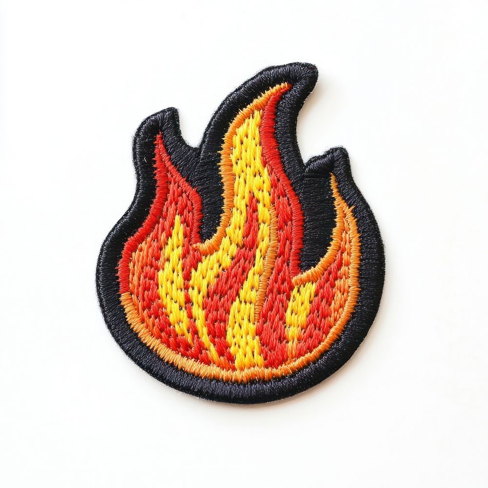 Single fire fame icon embroidered | Free Photo - rawpixel