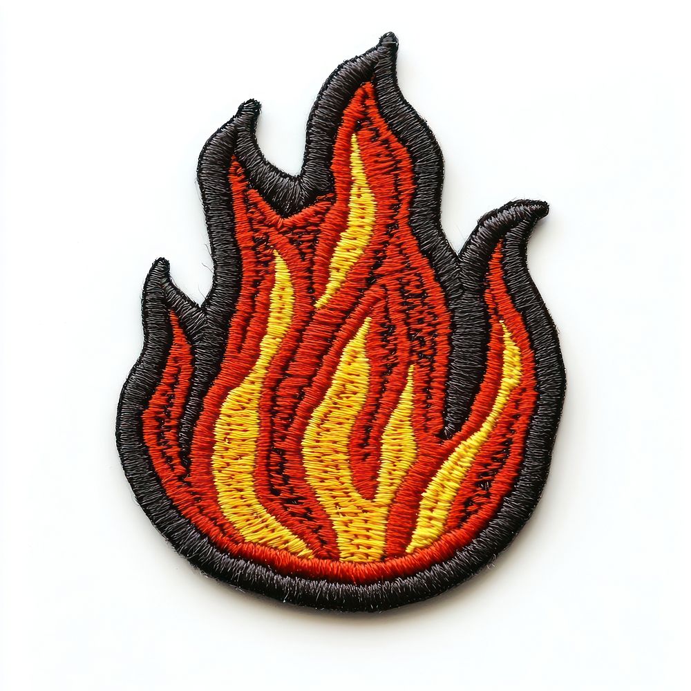 Single fire fame icon embroidered | Free Photo - rawpixel