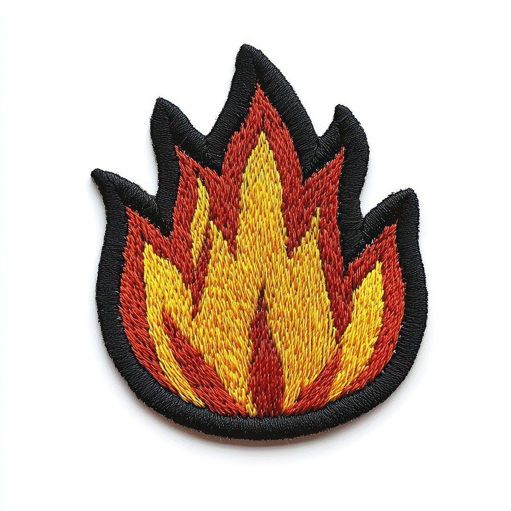 Single fire fame icon embroidered | Free Photo - rawpixel