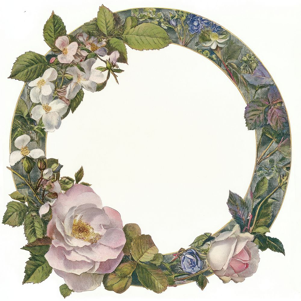 Golden vintage rose frame illustration | Free Photo Illustration - rawpixel