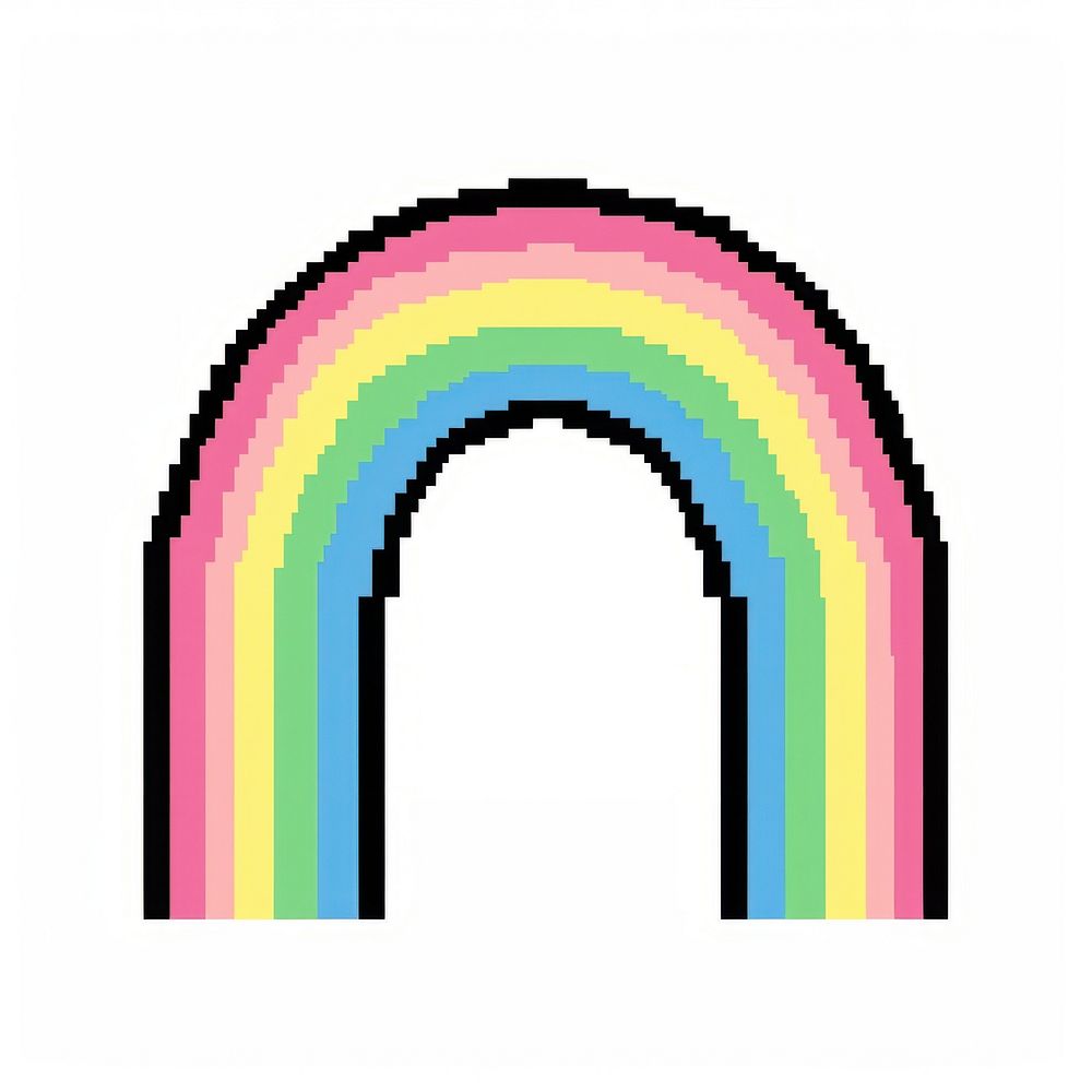 Rainbow design pixel arch vector | Free Vector - rawpixel