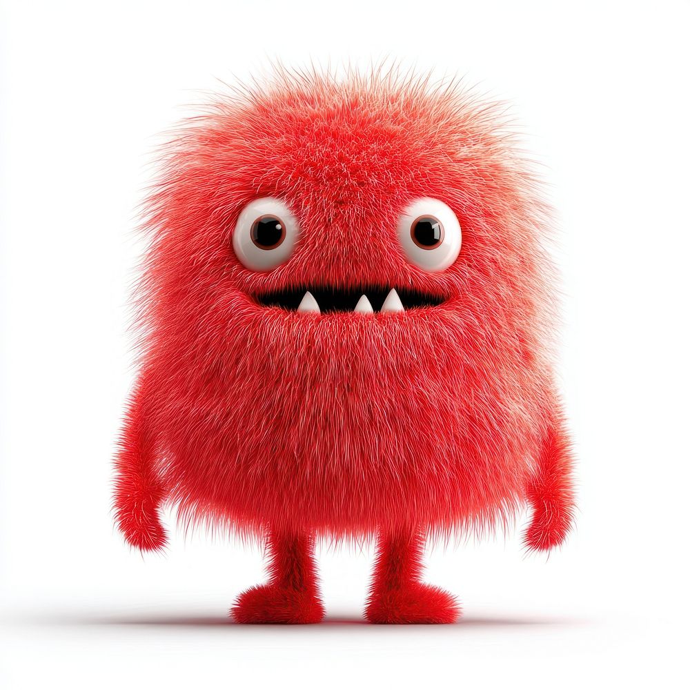 Bright red fluffy monster illustration | Free Photo Illustration - rawpixel