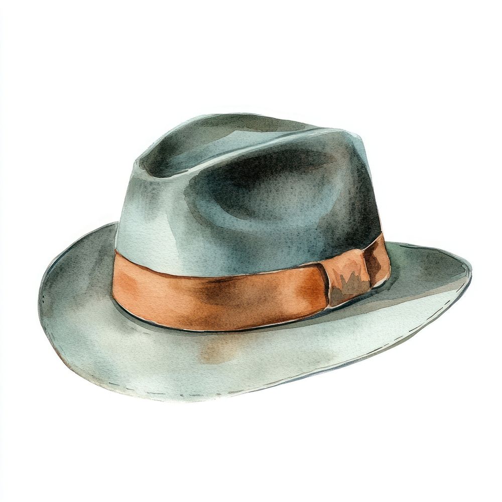 Fedora illustration watercolor vintage. | Free Photo Illustration ...