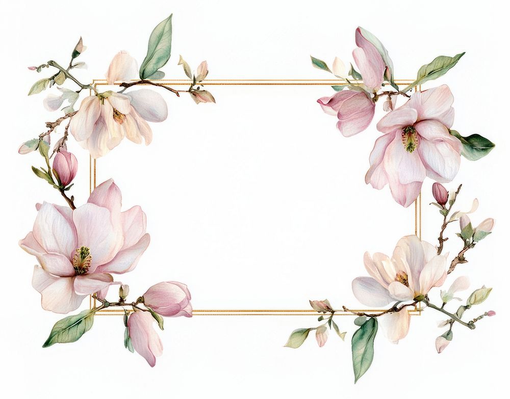 Magnolia flower frame flowers magnolia | Free Photo Illustration - rawpixel