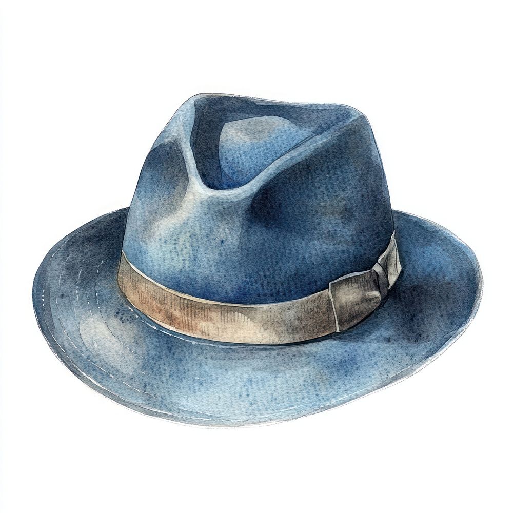 Fedora illustration watercolor vintage. | Free Photo Illustration ...