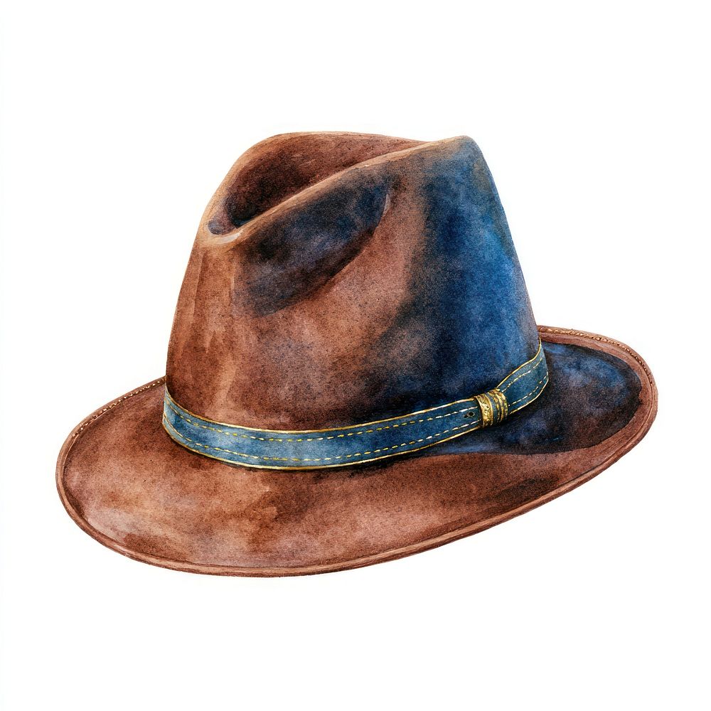 Fedora illustration watercolor vintage | Free Photo Illustration - rawpixel