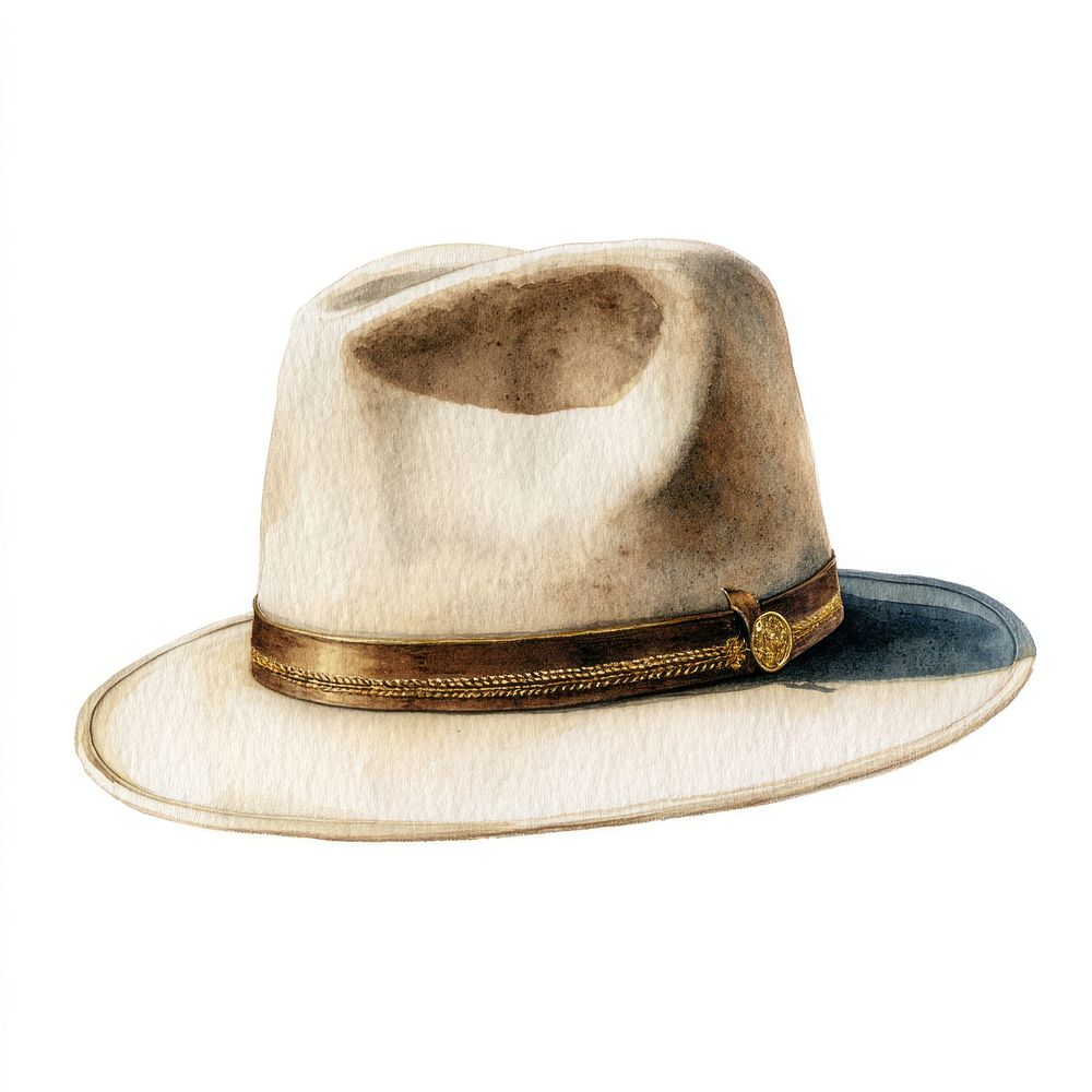 Fedora illustration watercolor vintage. | Free Photo Illustration ...
