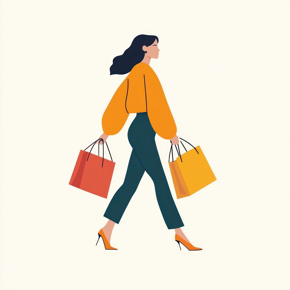 Gen z shopping illustration woman | Free Photo Illustration - rawpixel