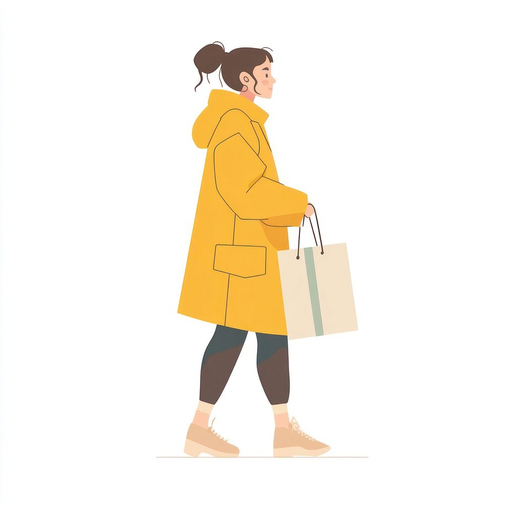 Gen z shopping illustration coat | Free Photo Illustration - rawpixel