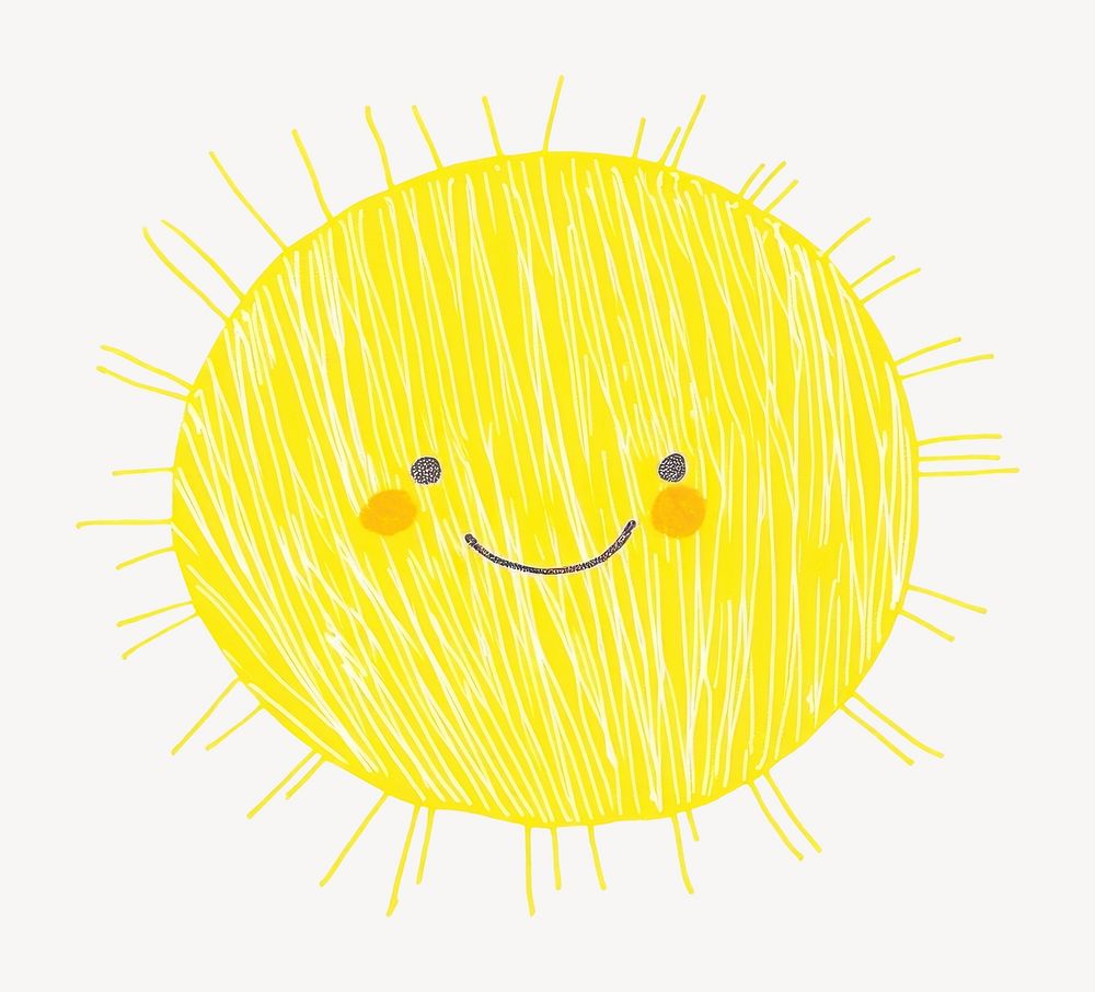 Sun illustration drawing yellow vector | Free Vector - rawpixel