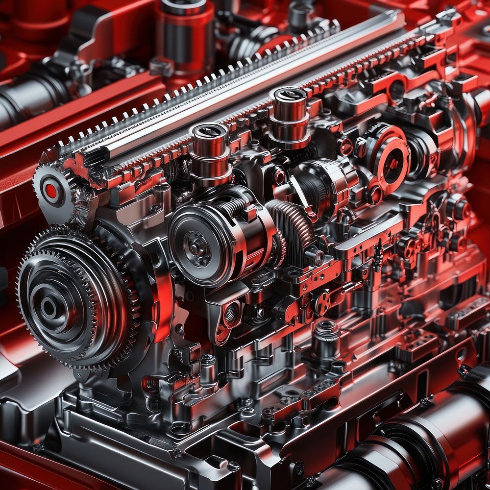 Engine cross-section detailed parts engineering | Free Photo - rawpixel