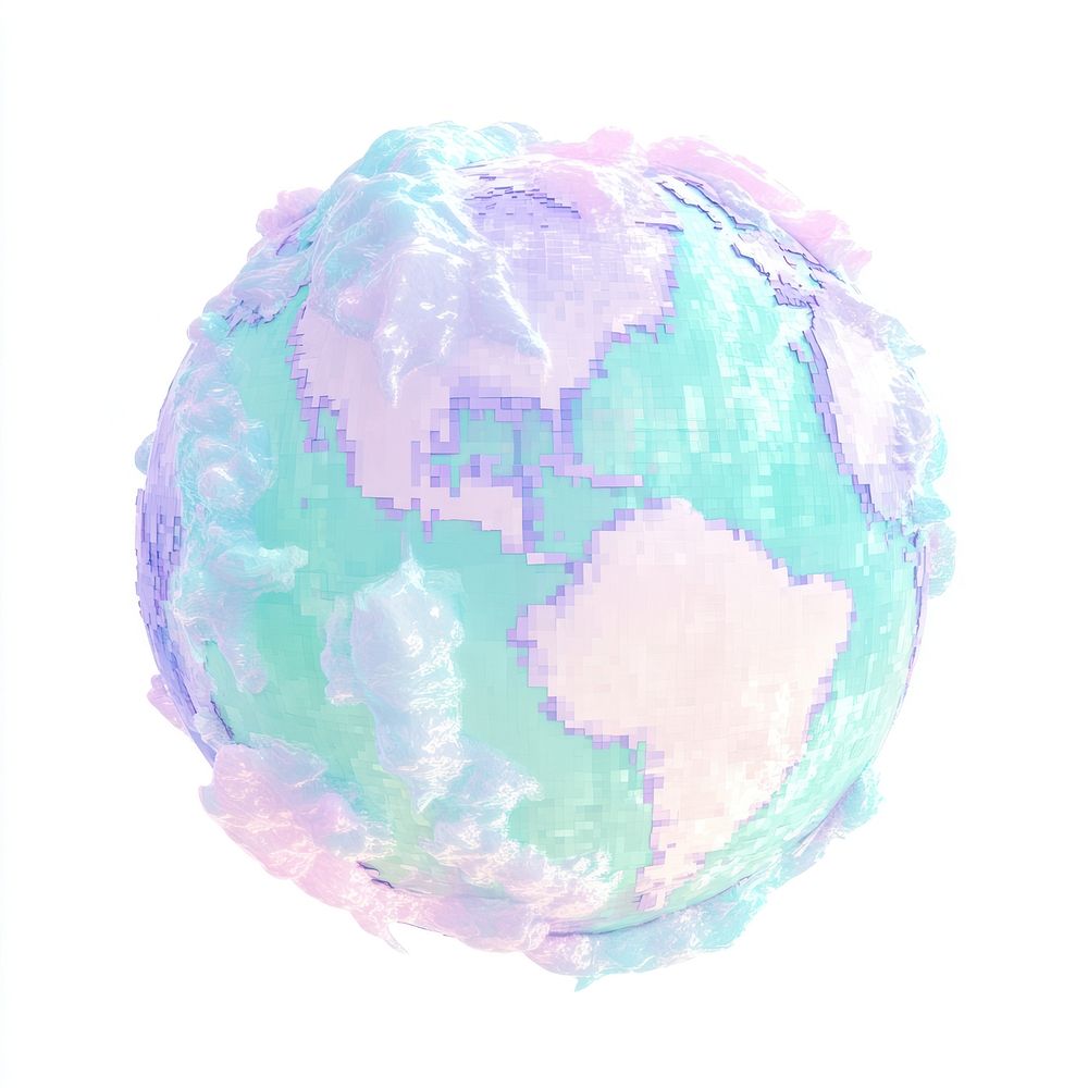 A earth pixelated digital pastel | Free Photo Illustration - rawpixel