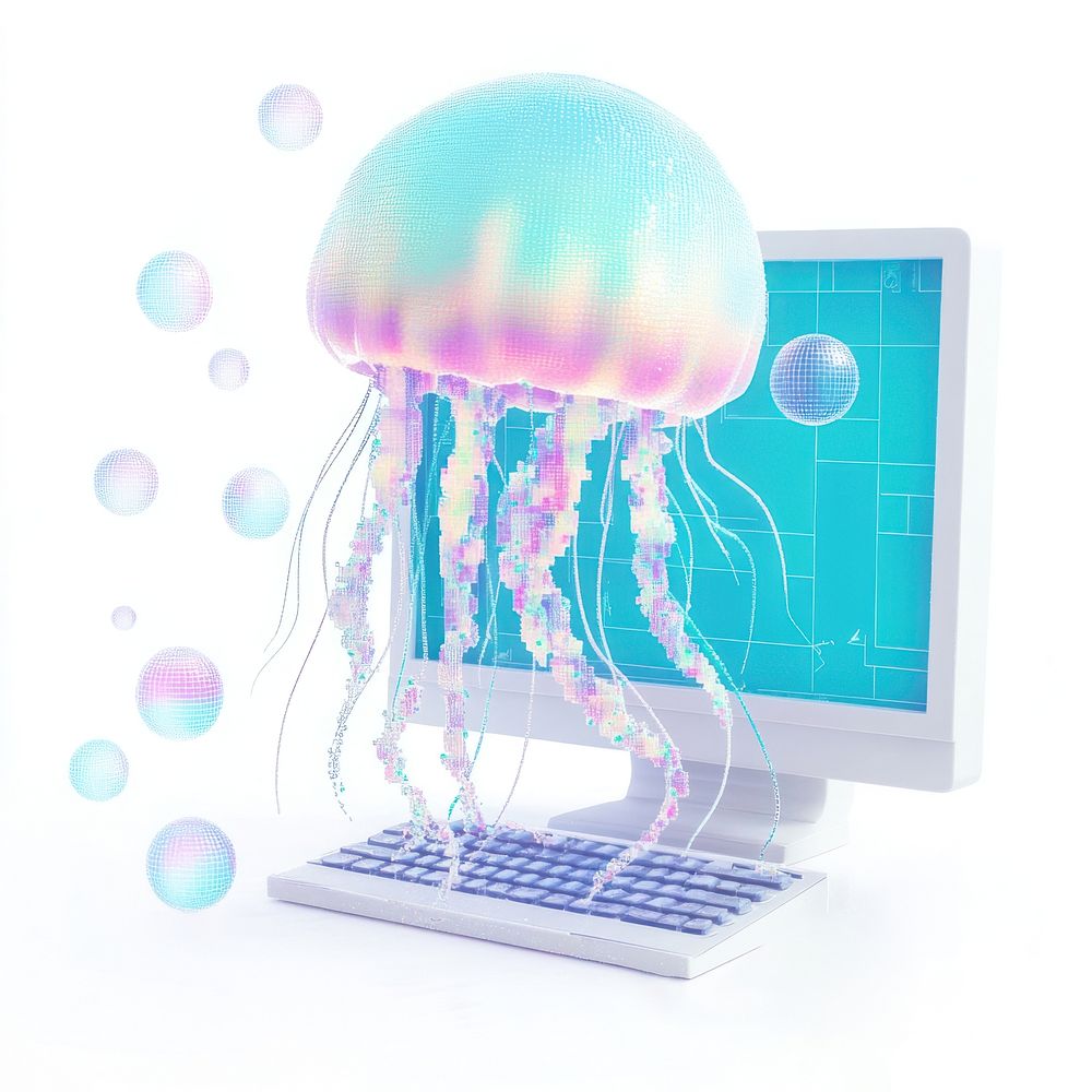 A jellyfish computer aesthetics digital | Free Photo Illustration ...