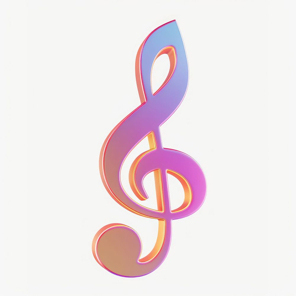Single music note gradient symbol | Free Photo Illustration - rawpixel
