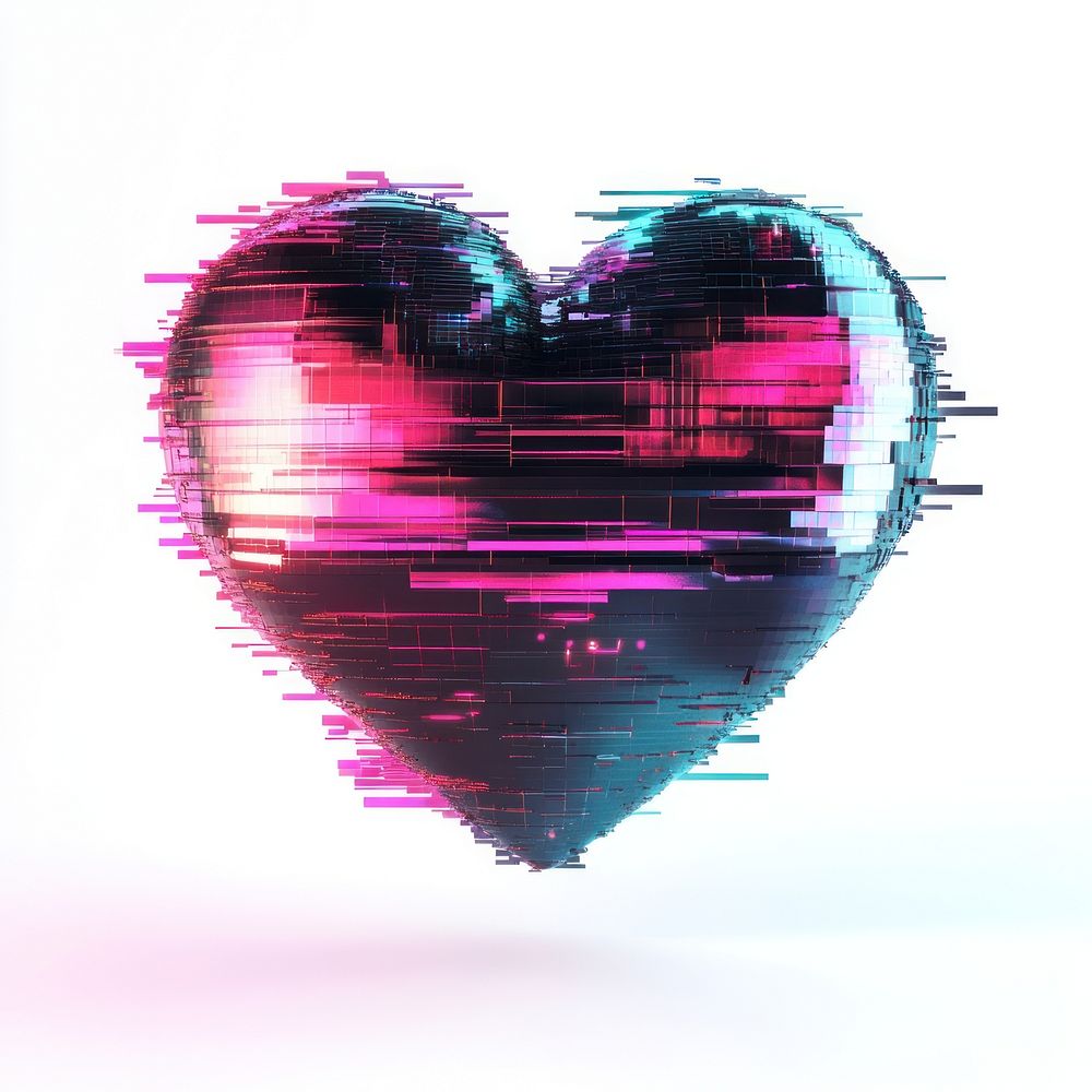3d glitch heart pixelated digital | Free Photo Illustration - rawpixel