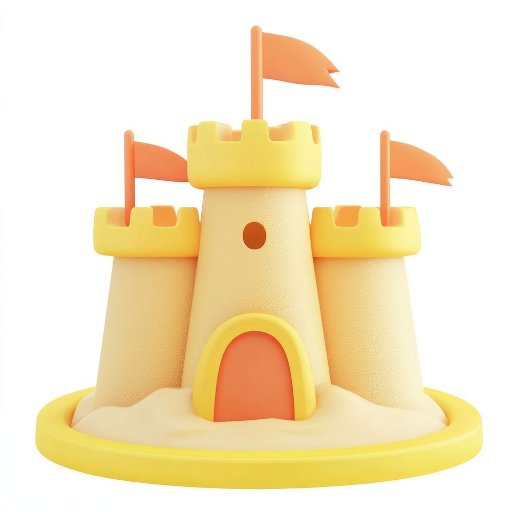 Cute sandcastle flags illustration children's | Free Photo Illustration ...