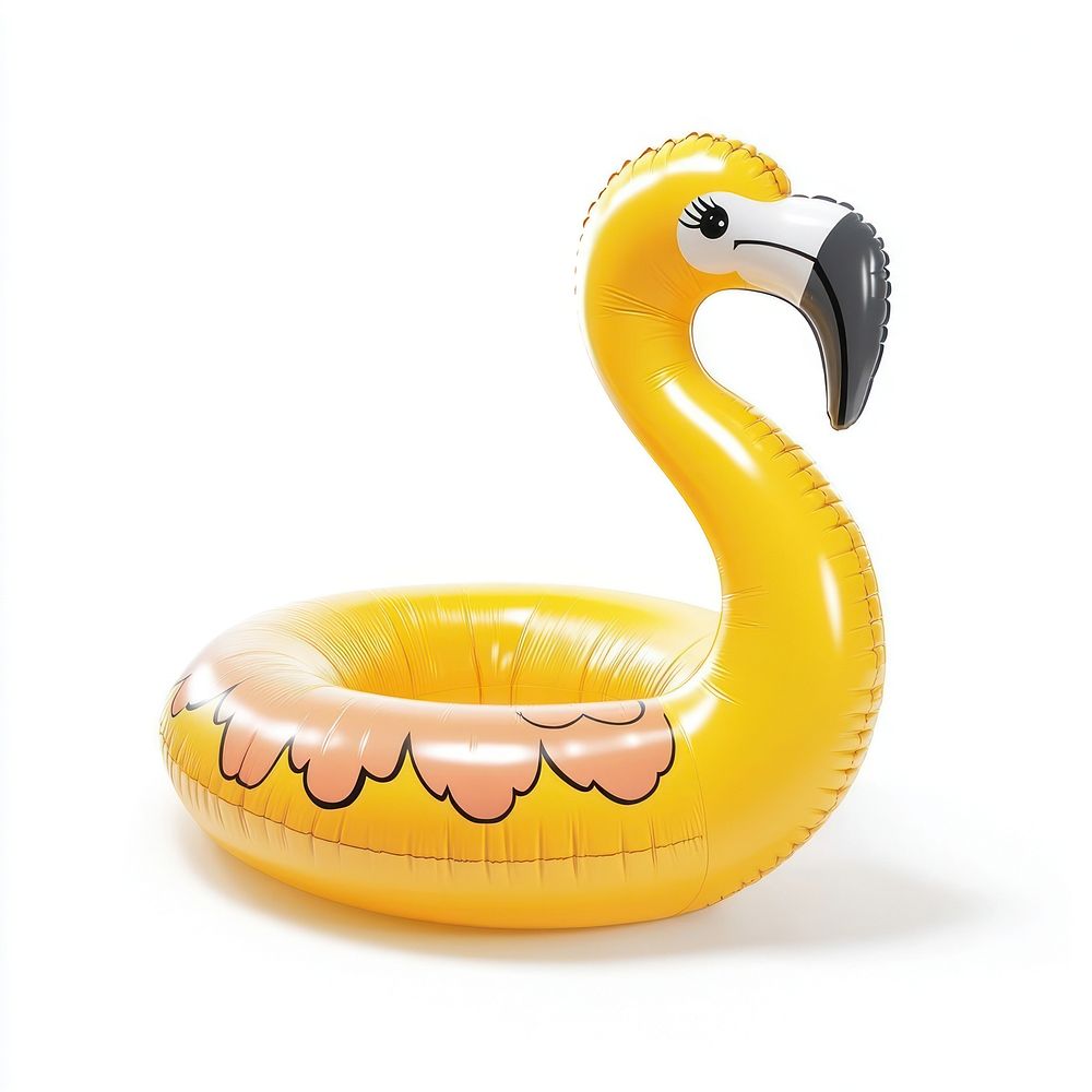 Yellow flamingo-shaped Inflatable Beach Ring | Free Photo - rawpixel