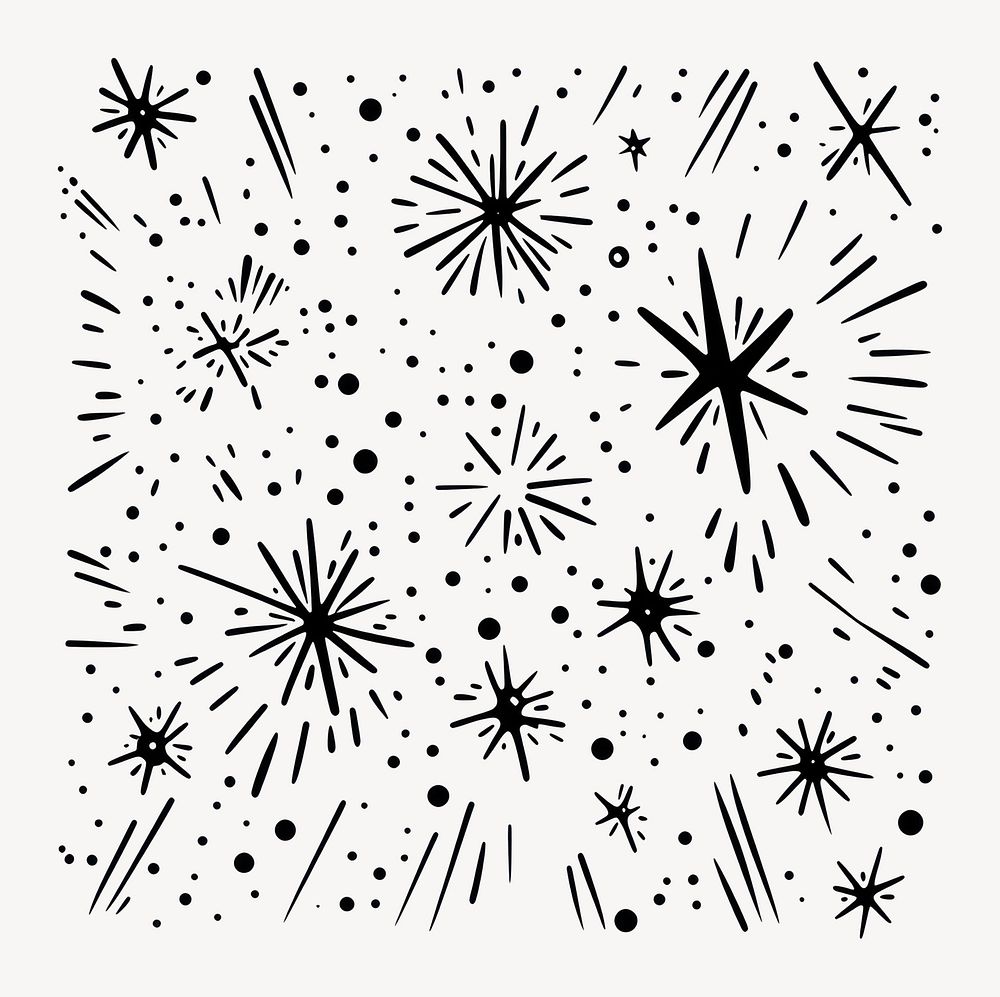 Sparkle effect illustration doodle style | Free Vector - rawpixel