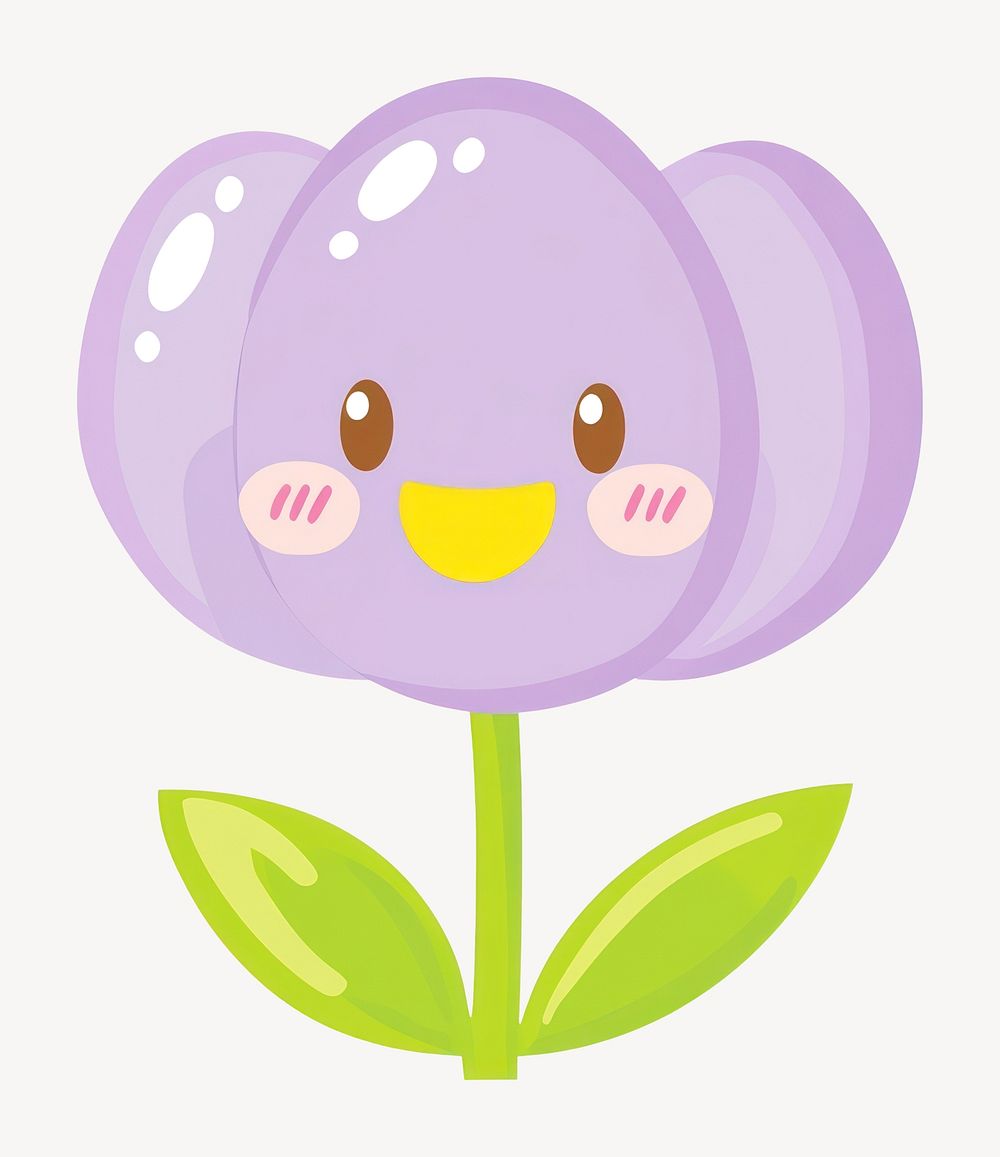 Tulip smile purple illustration flower | Free Vector - rawpixel