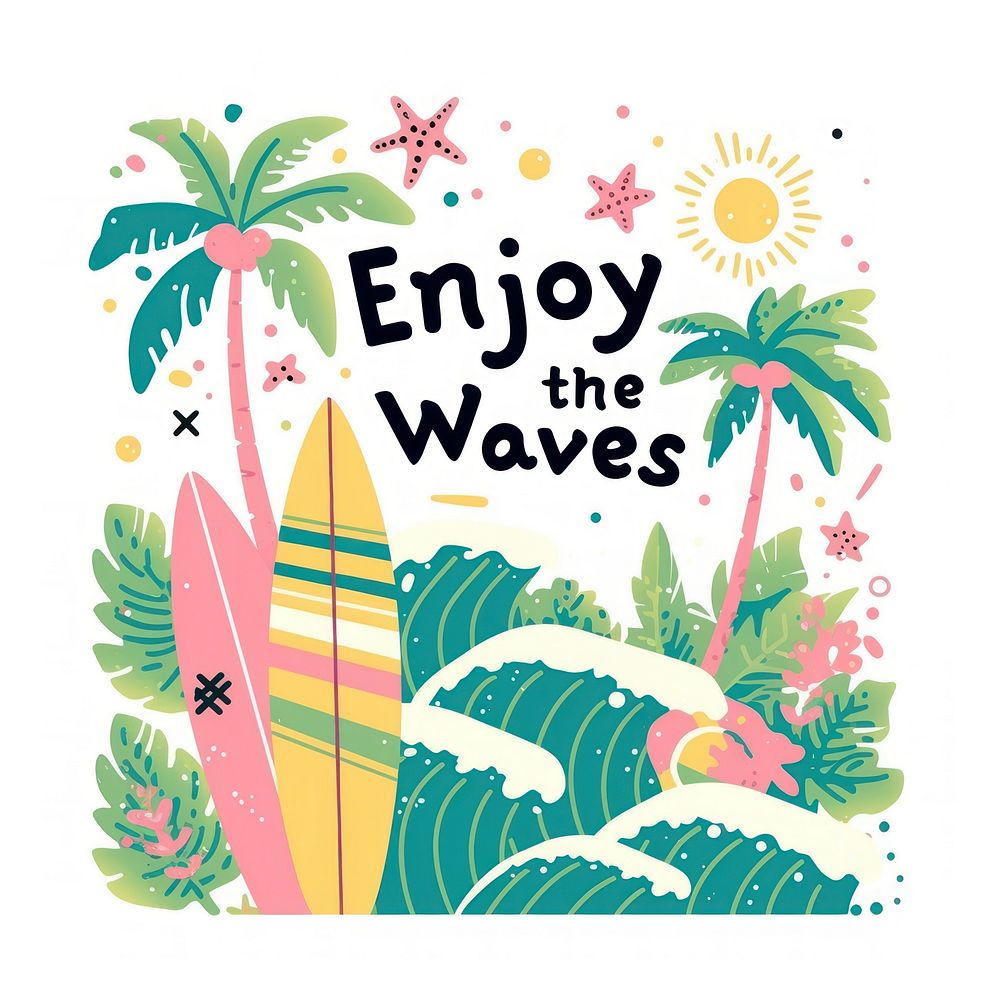 Cute summer sticker design illustration | Free Photo Illustration ...