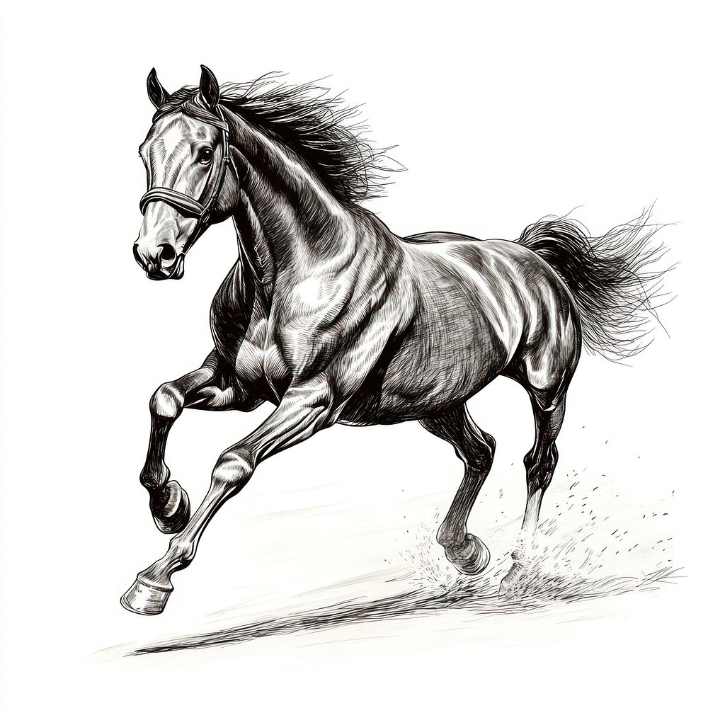 Turning Mid-run - One horse | Free Photo Illustration - rawpixel