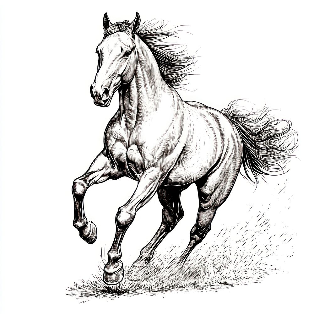 Turning Mid-run - One horse | Free Photo Illustration - rawpixel