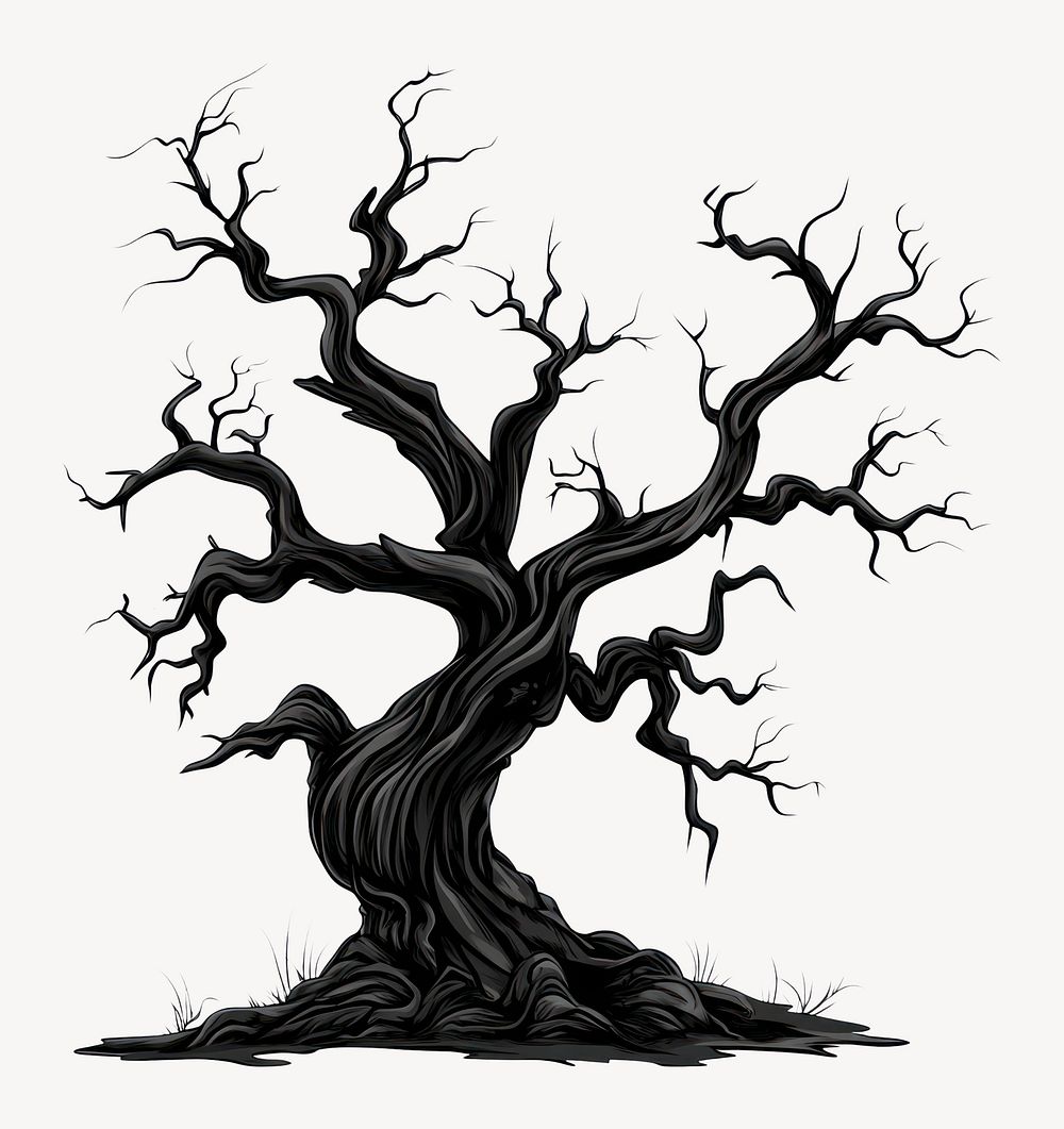 Haunted tree vector art illustration | Free Vector - rawpixel