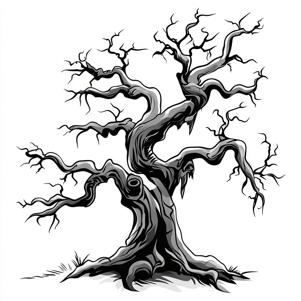 Haunted tree vector art illustration | Free Photo Illustration - rawpixel
