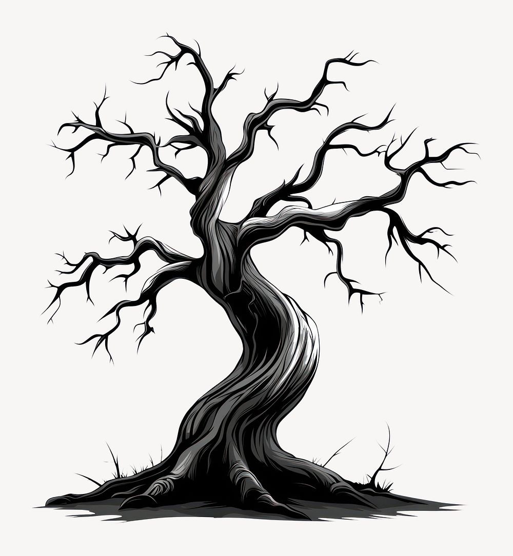 Haunted tree vector art illustration | Free Vector - rawpixel