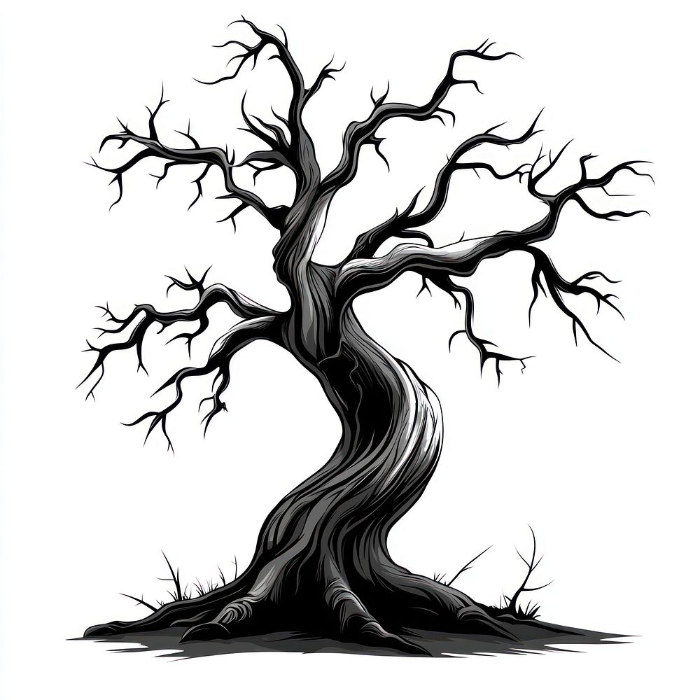 Haunted tree vector art illustration | Free Photo Illustration - rawpixel