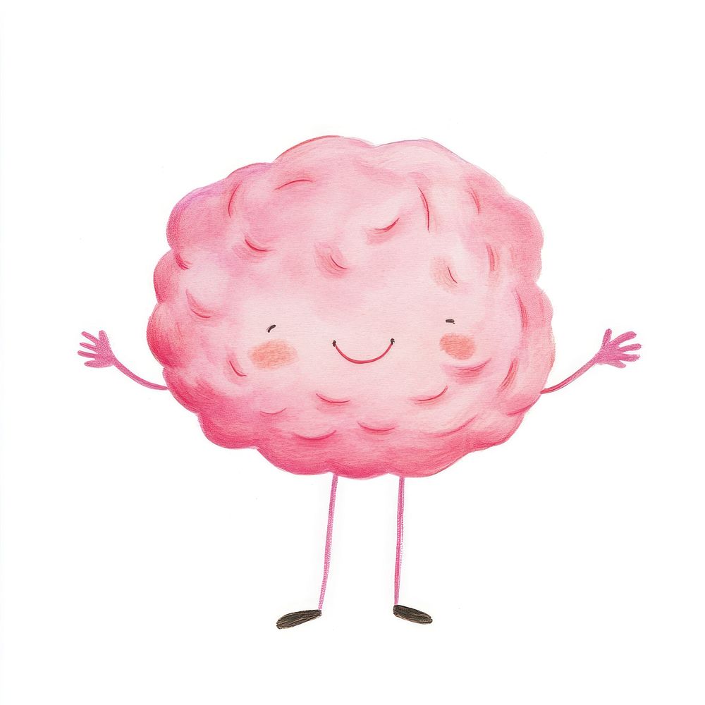 Pink brain illustration cartoon cute. | Free Photo Illustration - rawpixel