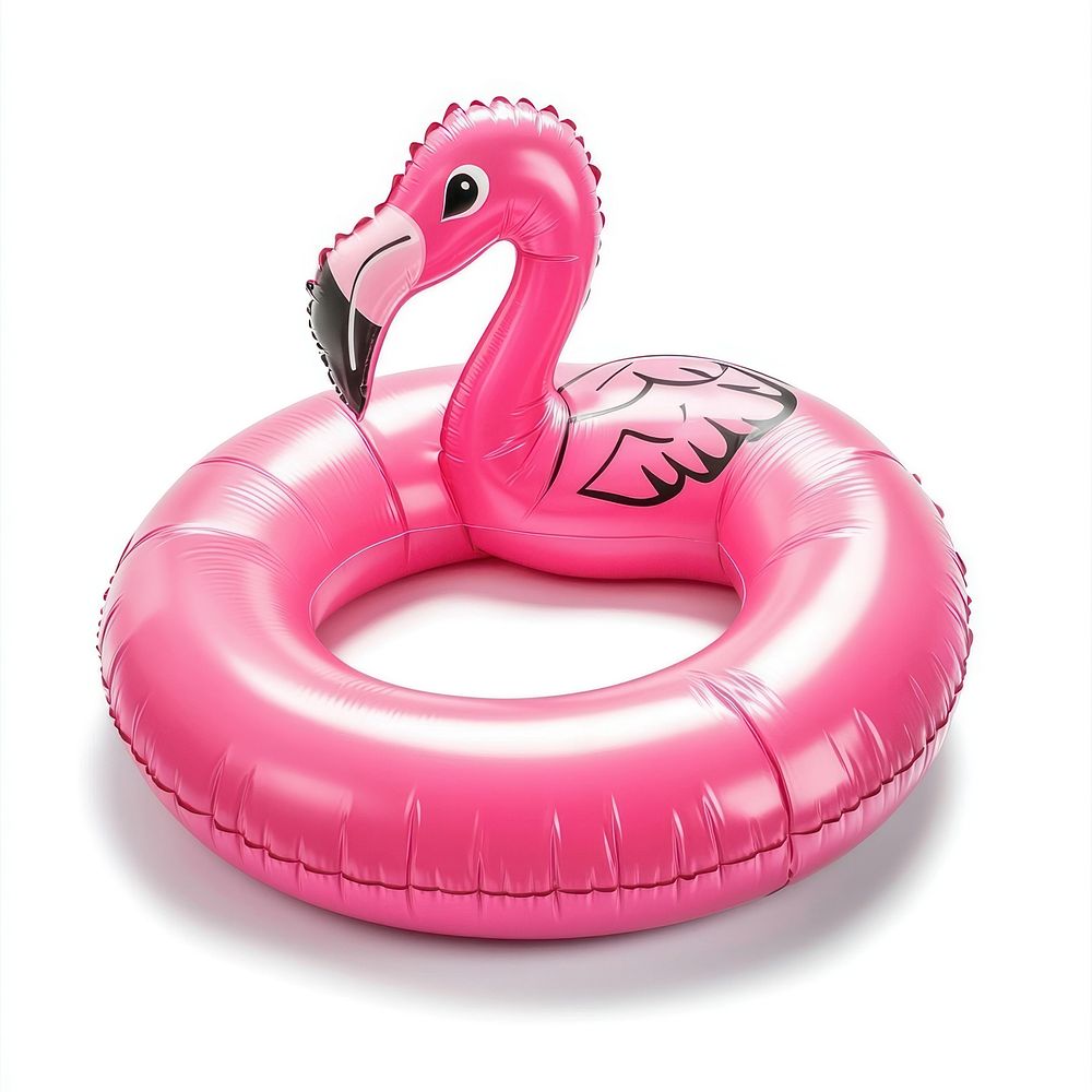 Pink flamingo-shaped Inflatable Beach Ring | Free Photo - rawpixel