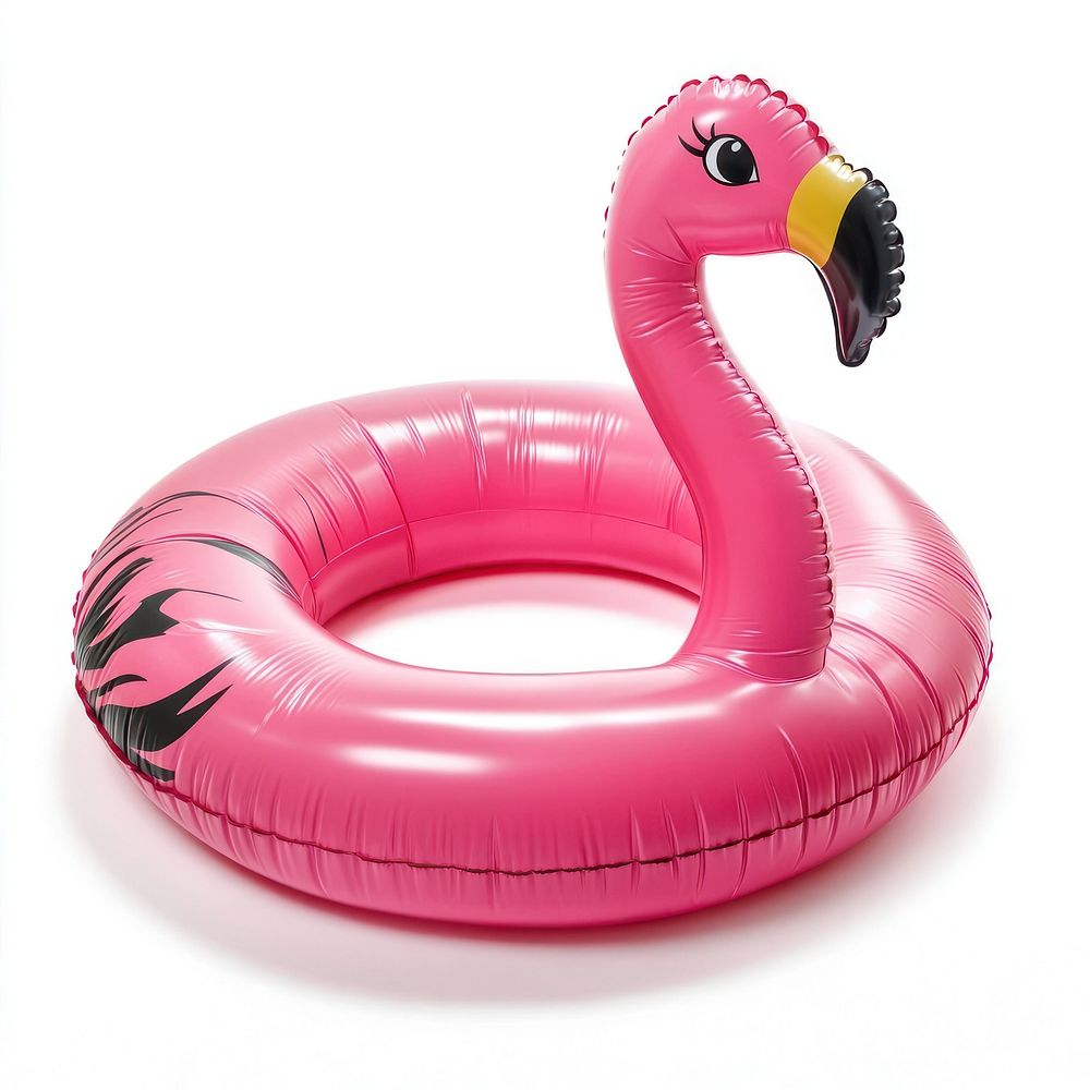 Pink flamingo-shaped Inflatable Beach Ring | Free Photo - rawpixel