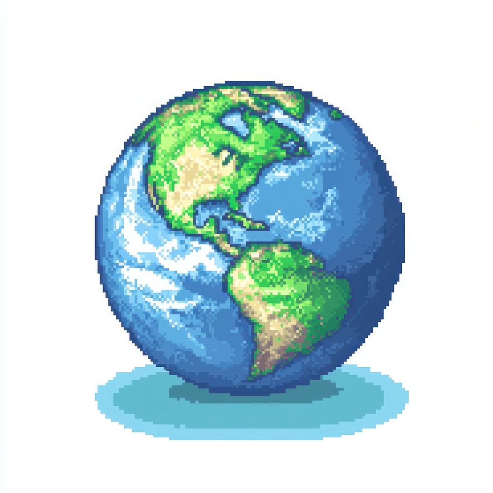 Pixel art Earth earth pixelated | Free Photo Illustration - rawpixel