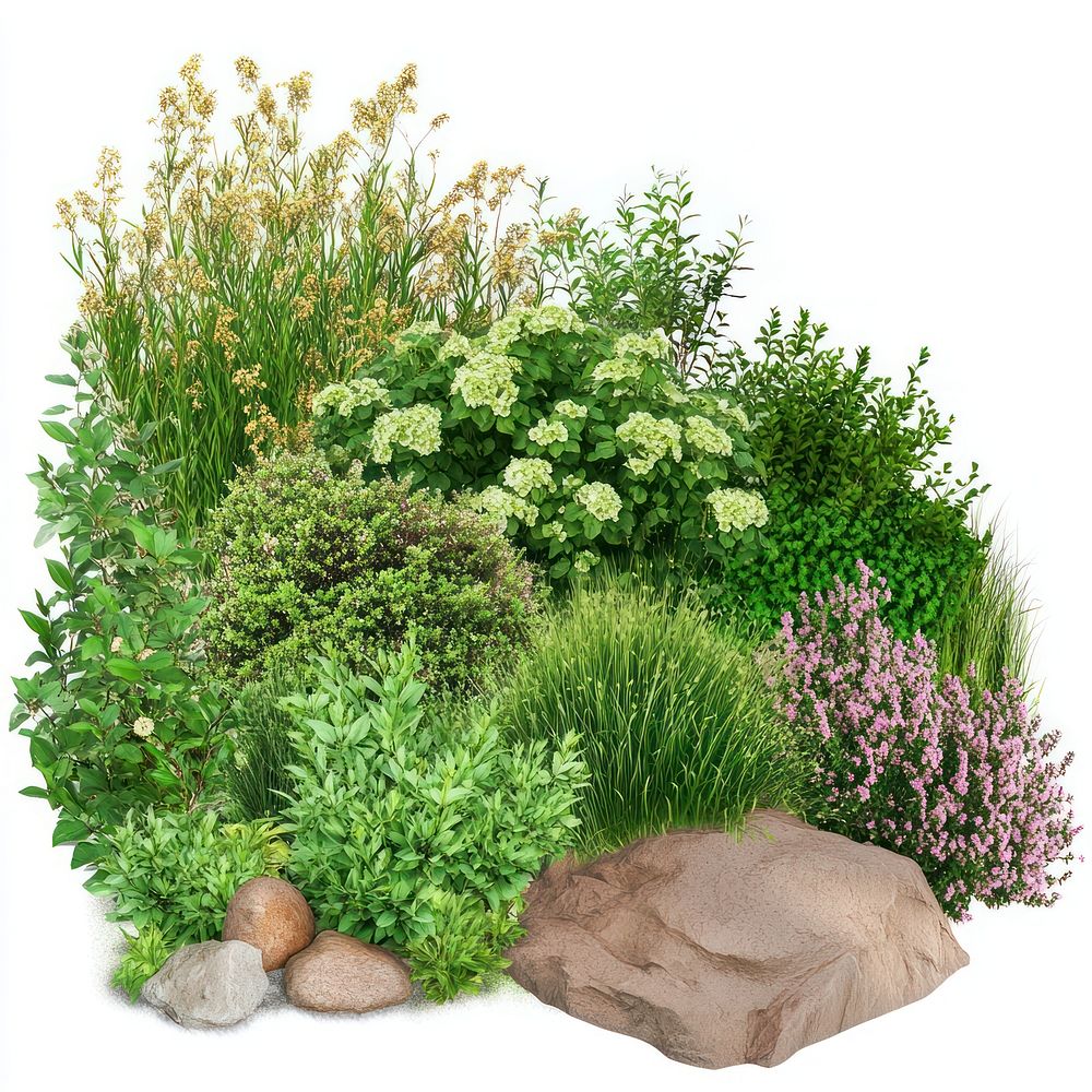 Group different bushes vegetation outdoors | Free Photo - rawpixel