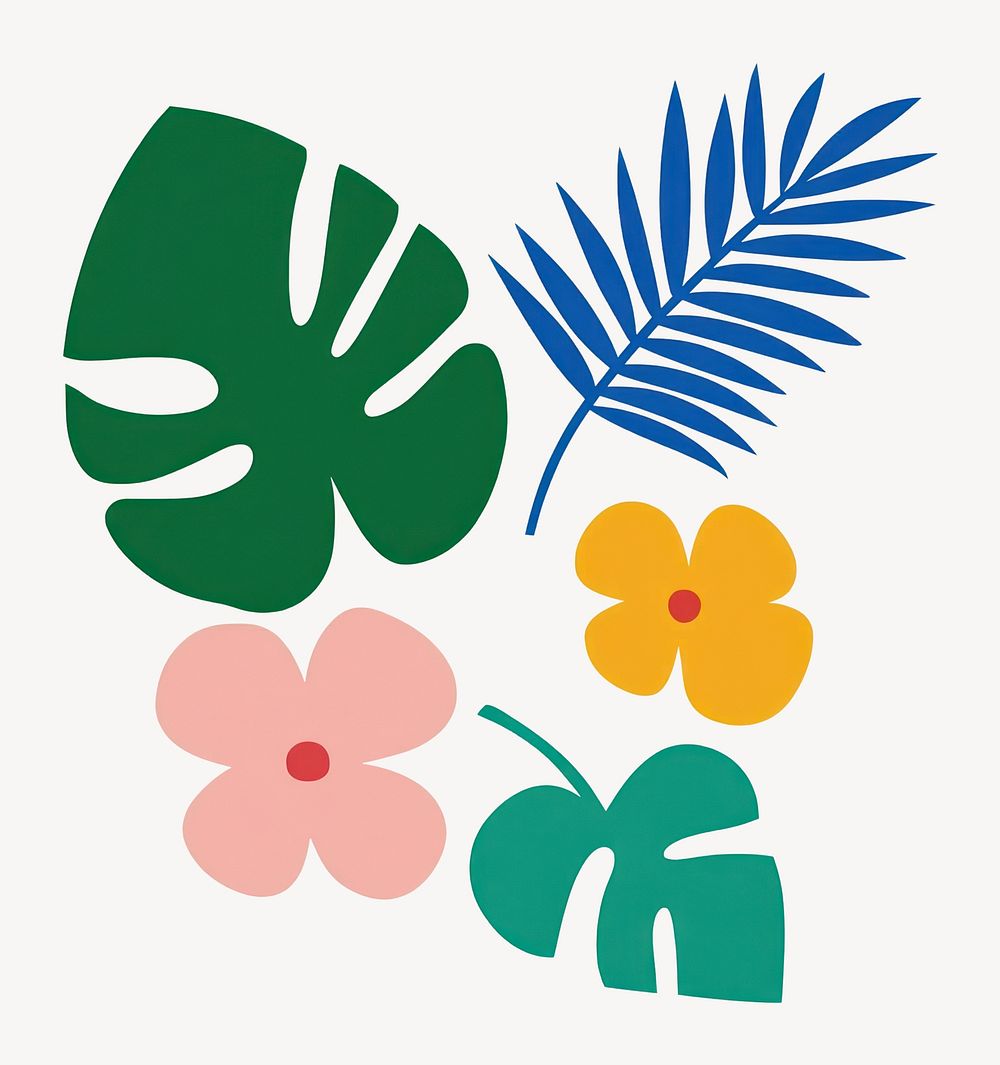 Tropical graphics illustration colorful vector | Free Vector - rawpixel