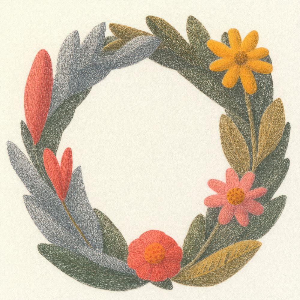 Flower flowers wreath illustration | Free Photo Illustration - rawpixel