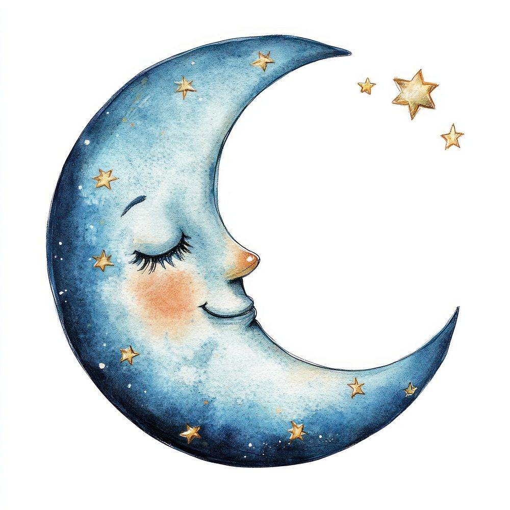 Good night moon design crescent | Free Photo Illustration - rawpixel