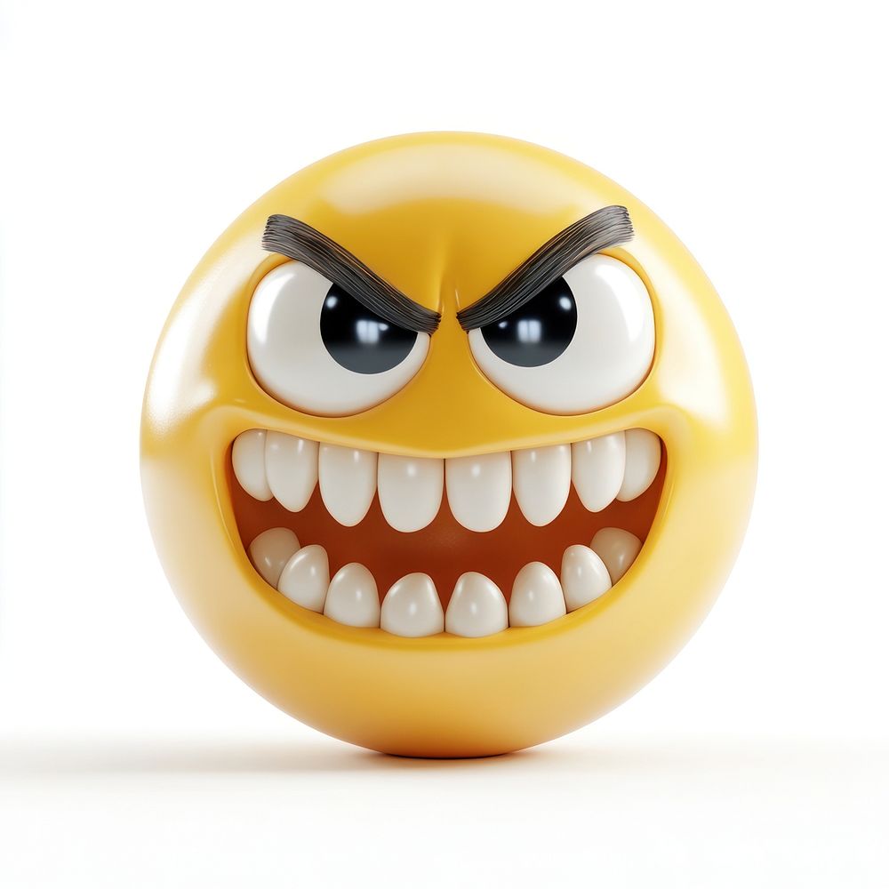 Yellow evil grin face teeth | Free Photo Illustration - rawpixel