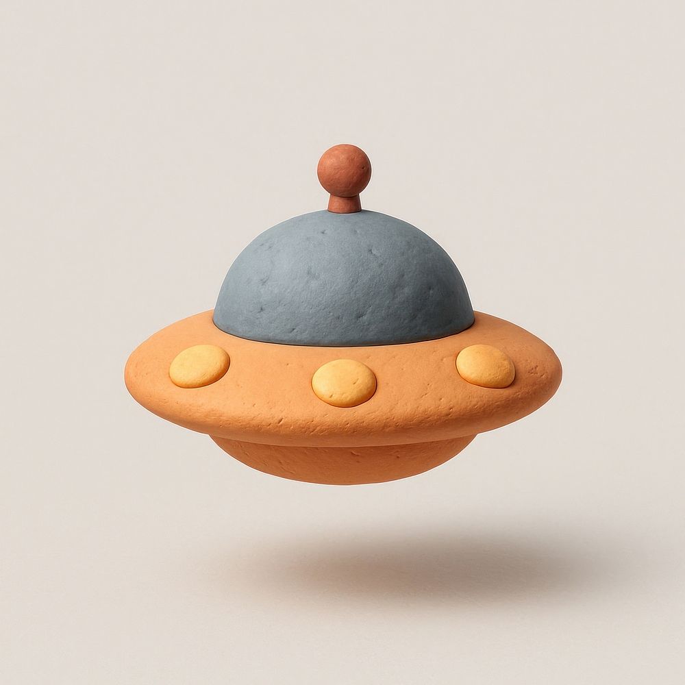 Clay UFO spaceship illustration | Free Photo Illustration - rawpixel