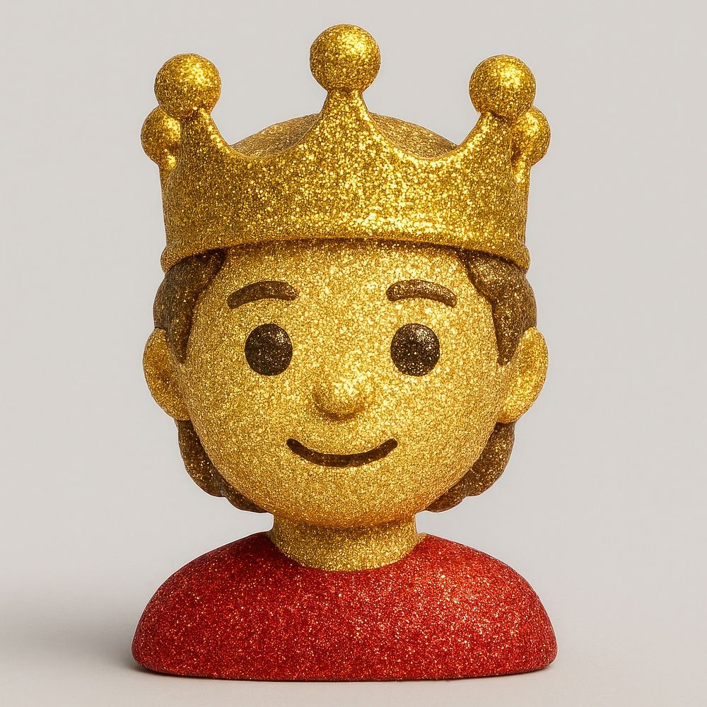 Glittery crowned emoji figure | Free Photo Illustration - rawpixel