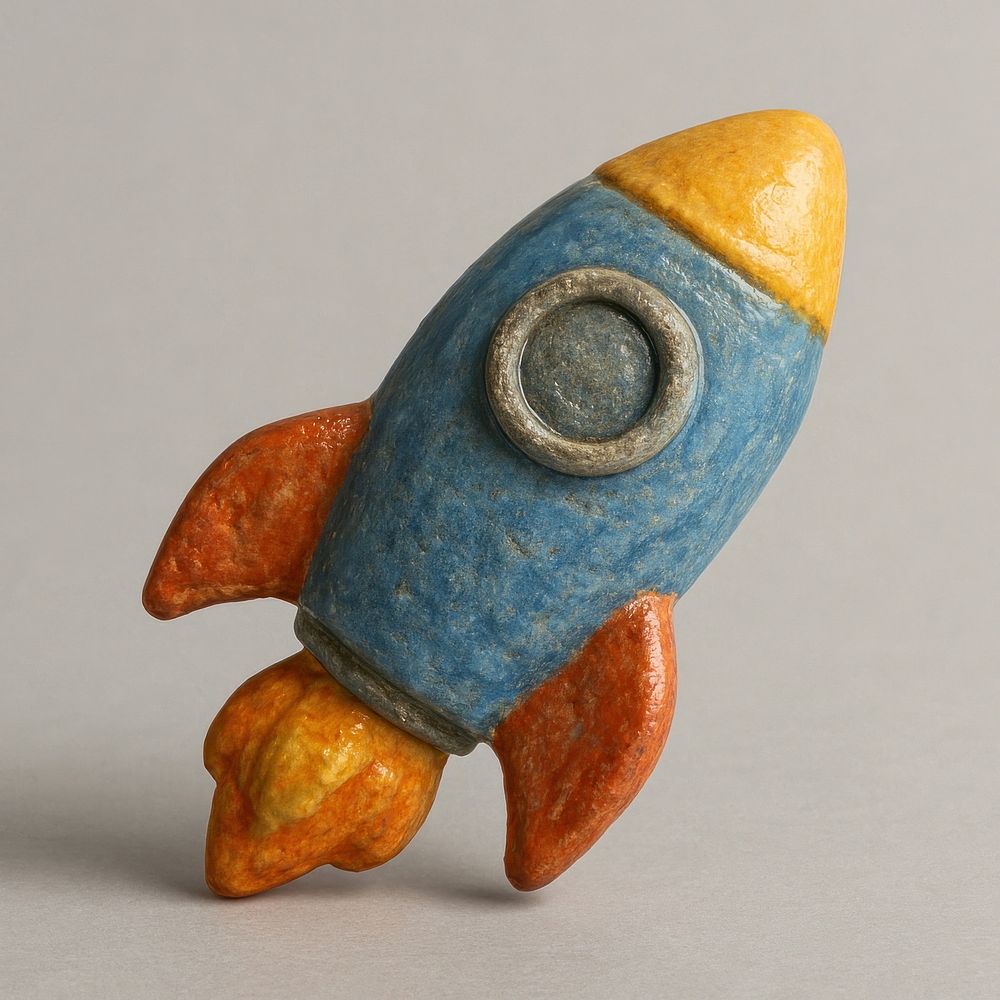 Colorful ceramic rocket sculpture | Free Photo Illustration - rawpixel