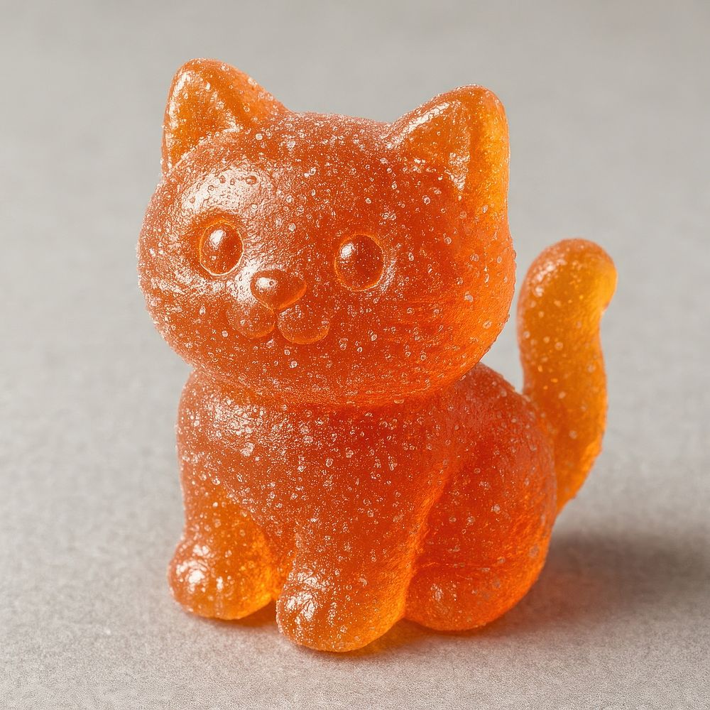 Cute orange gummy cat illustration. | Free Photo Illustration - rawpixel