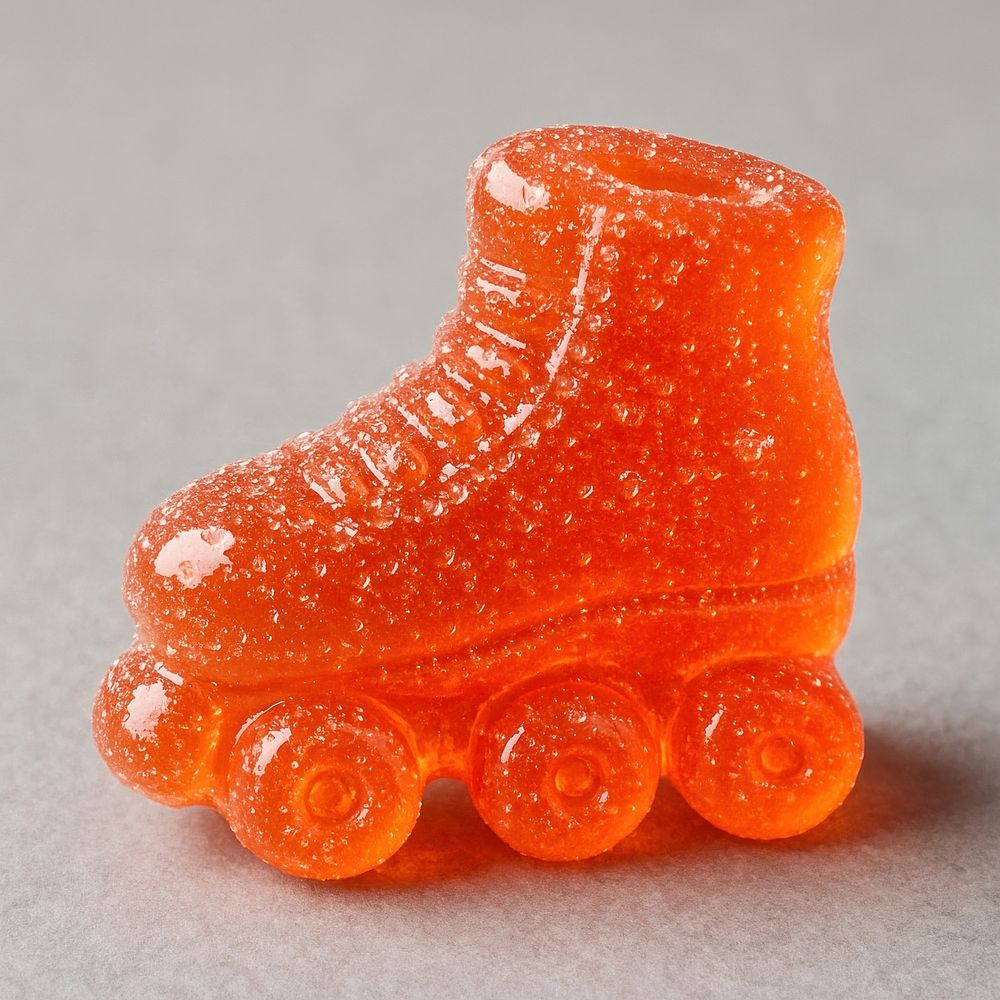 Orange gummy roller skate candy | Free Photo Illustration - rawpixel